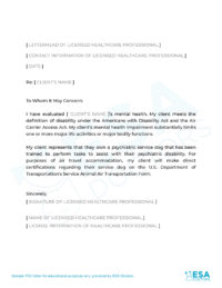 What Does a Psychiatric Service Dog Letter Look Like? - ESA Doctors
