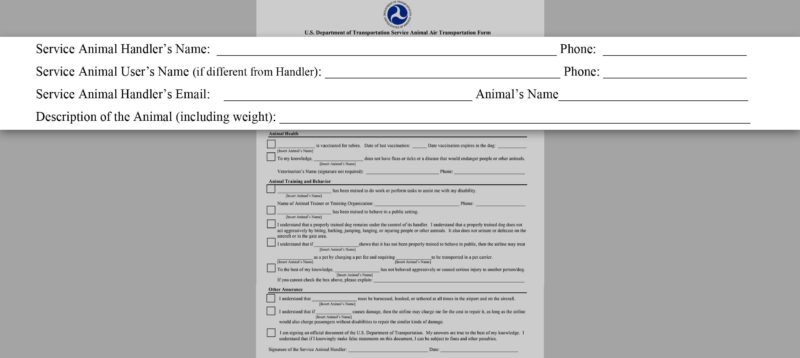 How to do The DOT & TSA Service Animal Form: Easy Guide