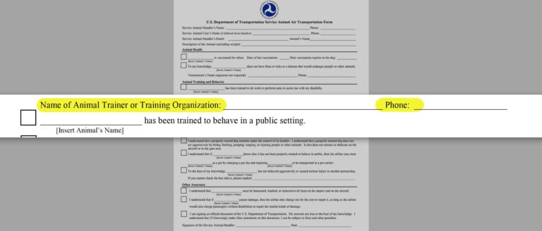 How to do The DOT & TSA Service Animal Form: Easy Guide