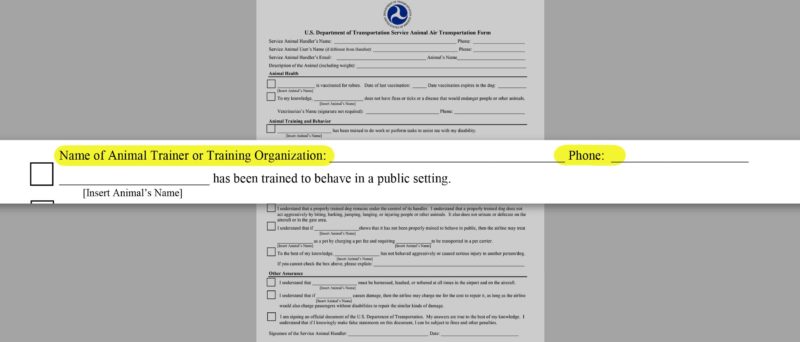 How to do The DOT & TSA Service Animal Form: Easy Guide