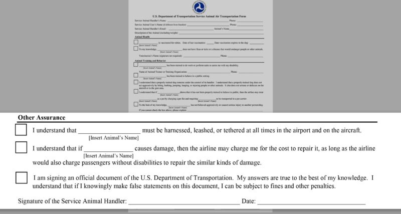 How to do The DOT & TSA Service Animal Form: Easy Guide