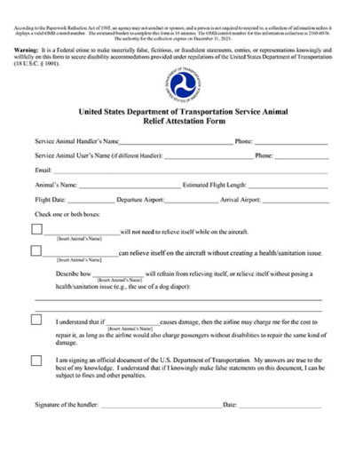 How to do The DOT & TSA Service Animal Form: Easy Guide